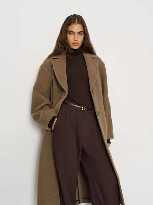 REFORMATION Wyatt Coat - Brown