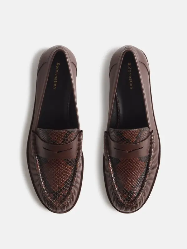 REFORMATION Francine Ruched Loafer - Brown