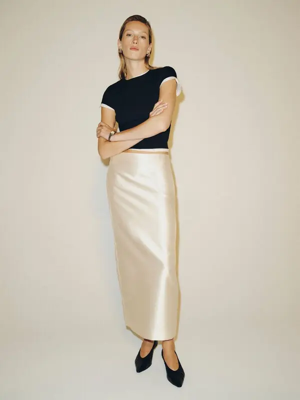 REFORMATION Lydia Maxi Skirt - Ivory