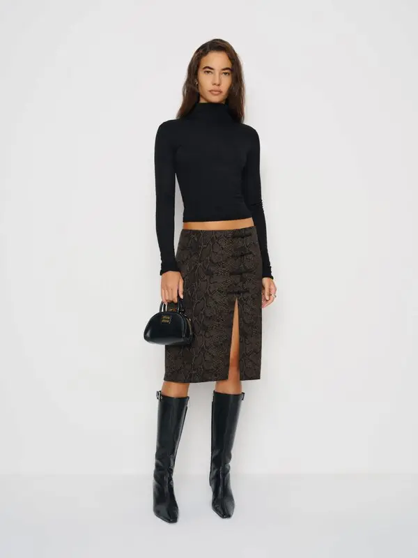 REFORMATION Jeane Midi Skirt - Natural