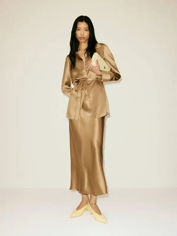 REFORMATION Camilla Silk Top