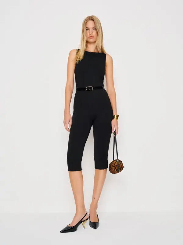 REFORMATION Dusk Knit Jumpsuit - Black