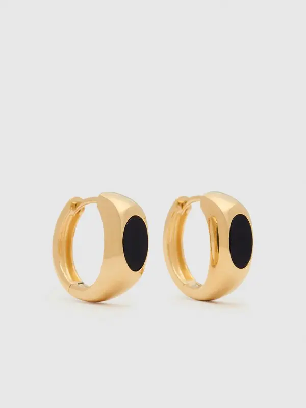 REFORMATION Mabel Onyx Earrings - Gold