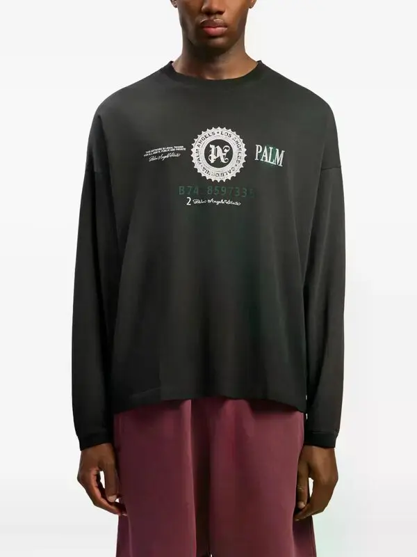 Palm Angels Dollar-graphic Long-sleeve T-shirt