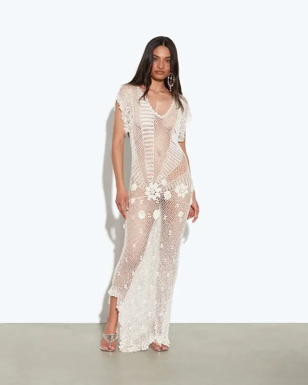 RAT & BOA Flores Crochet Maxi Dress - White