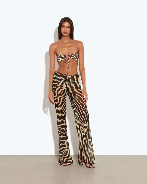 RAT & BOA Sonni Animal Print Flare Trousers - Zebra