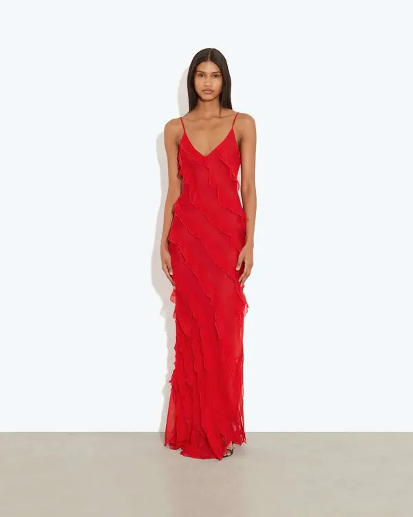 RAT & BOA Cecelia Floor Length Dress - Red
