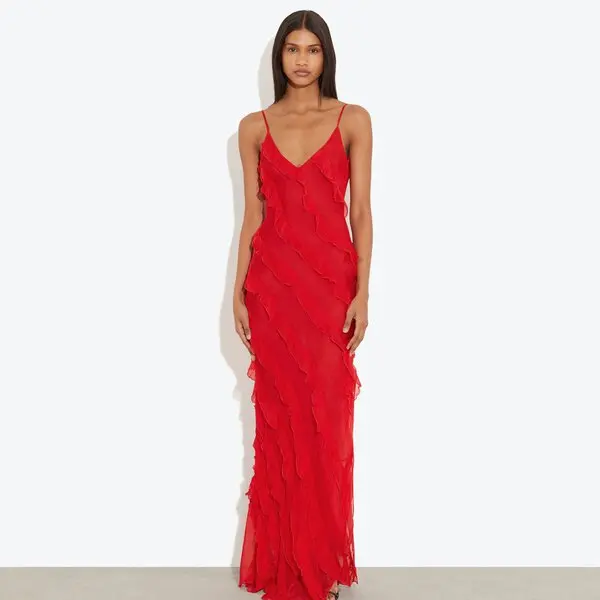 RAT & BOA Cecelia Floor Length Dress - Red