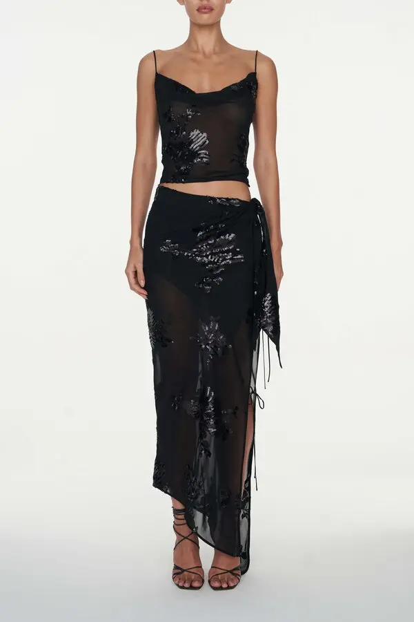 RAT & BOA Zanetti Embroidered Sheer Top
