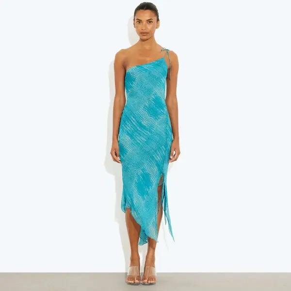 RAT & BOA Alberta Asymmetric Midi Dress - Turquoise