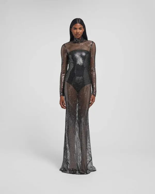 RAT & BOA Priscilla Sequin Maxi Dress - Silver