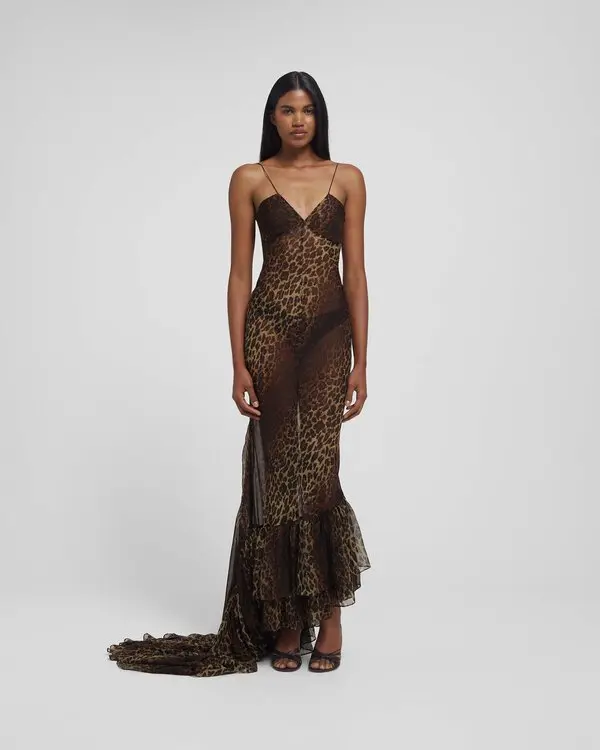 RAT & BOA Amazonie Leopard Print Maxi Slip Dress