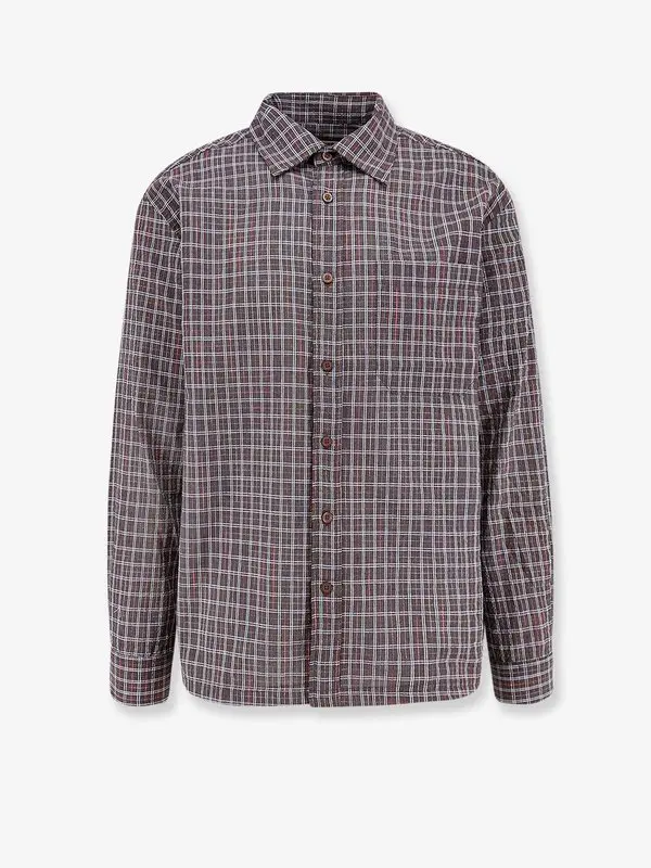 WOODBIRD Wbbuzo Chuck Cotton Blend Shirt With Check Print - Brown
