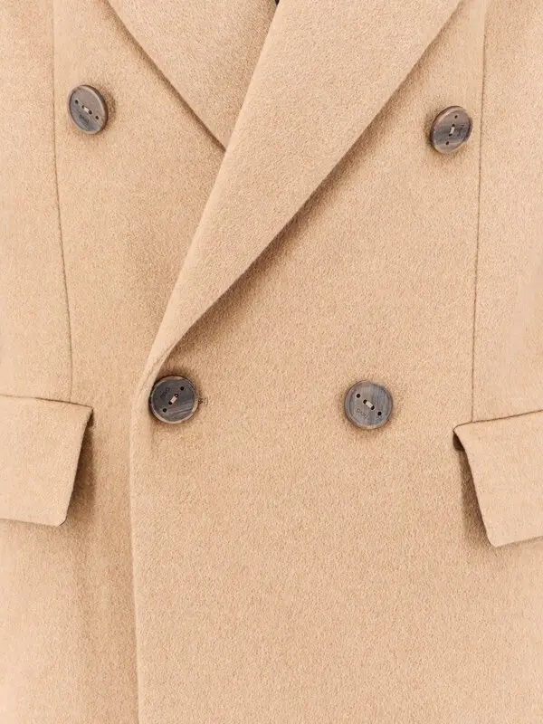 HEVO Cashmere Coat With Satin Lining - Brown