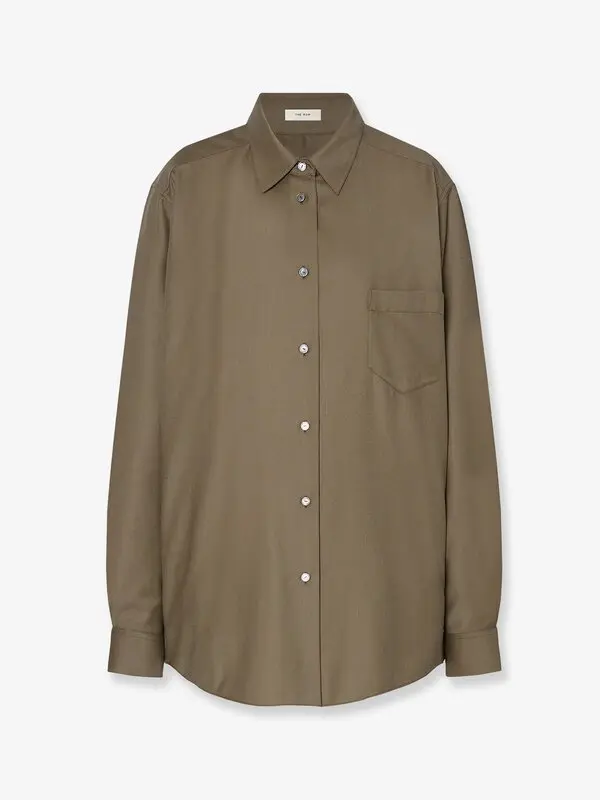 THE ROW Pino Virgin Wool Shirt - Green
