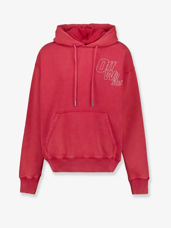 Off White Cotton Hooded Sweatshirt