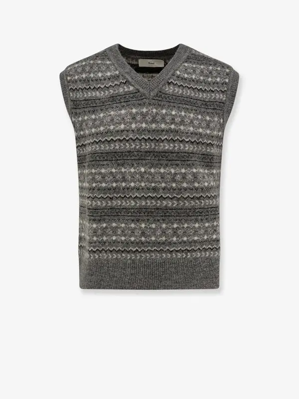 DUNST Patterned Vest - Grey