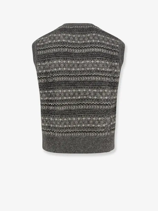 DUNST Patterned Vest - Grey