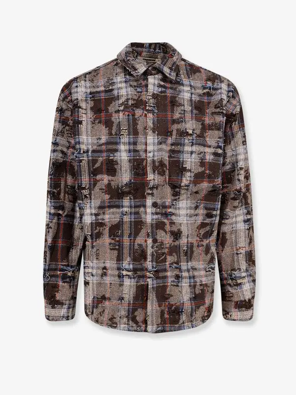 WOODBIRD Wbjong Ripped Shirt With Destroyed Effect - Brown