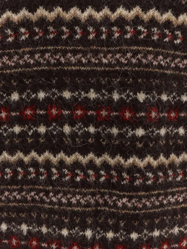 DUNST Patterned Knit Vest - Brown