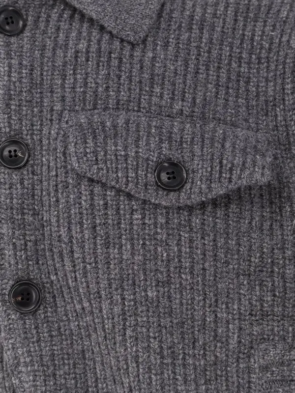 TONYWACK Ribbed Wool And Cotton Cardigan
