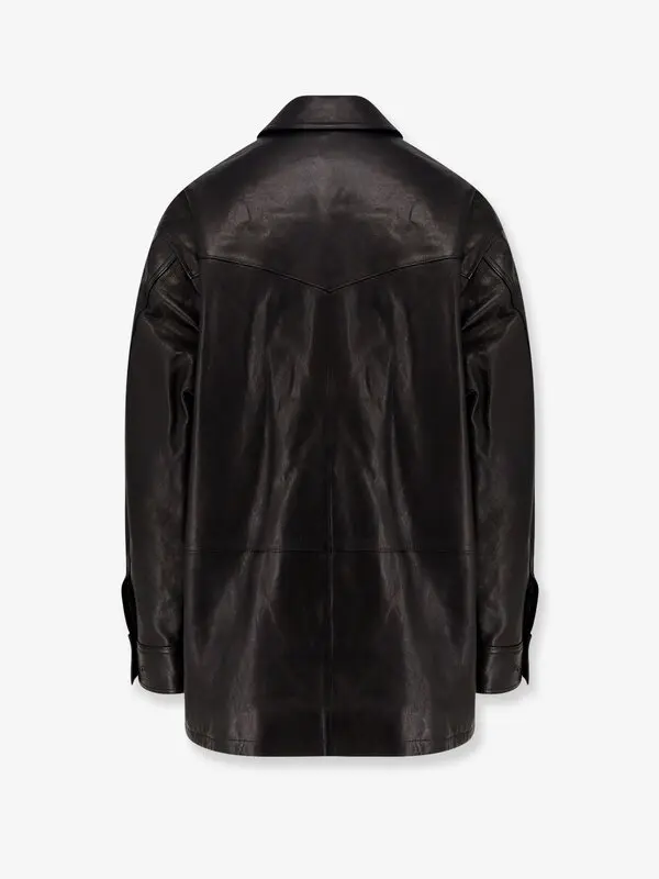 TONYWACK Long Padded Leather Jacket