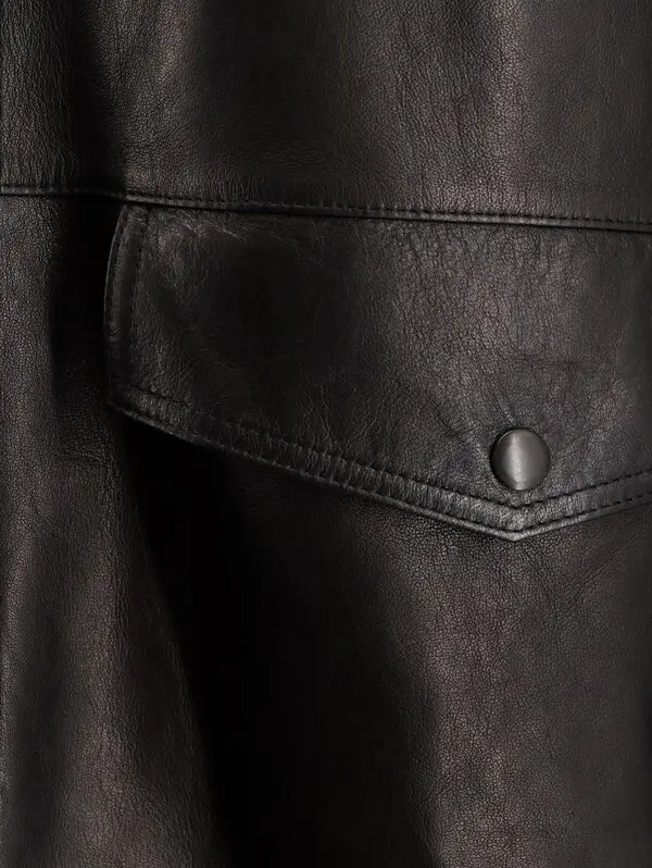 TONYWACK Long Padded Leather Jacket