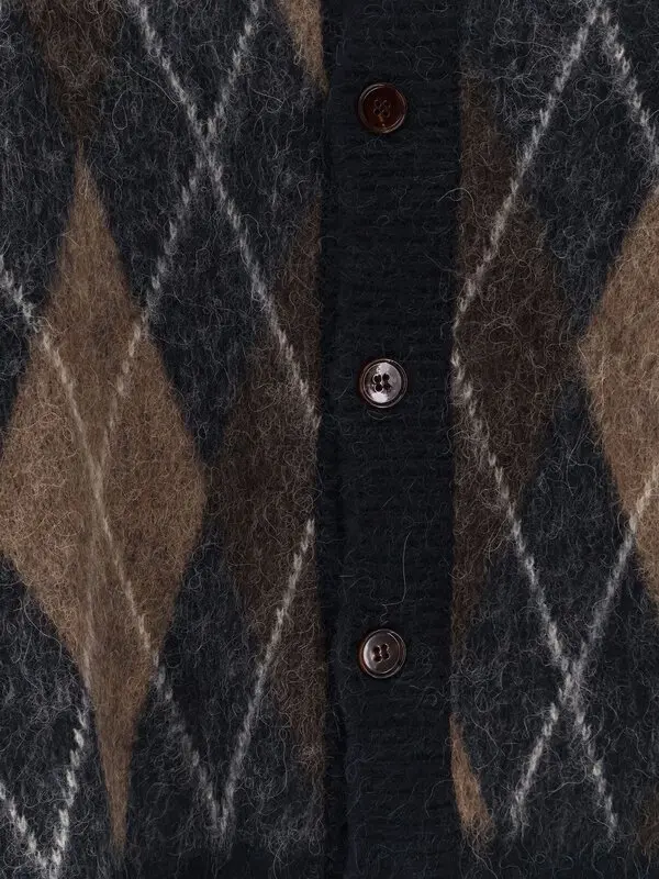 TONYWACK Diamond Pattern Alpaca Blend Cardigan