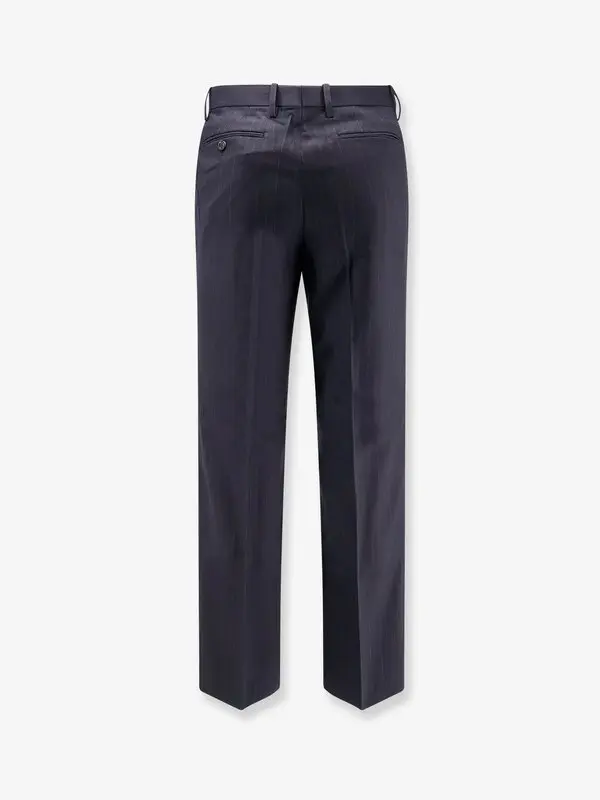 TONYWACK Wool Blend Pinstriped Wide Leg Trousers