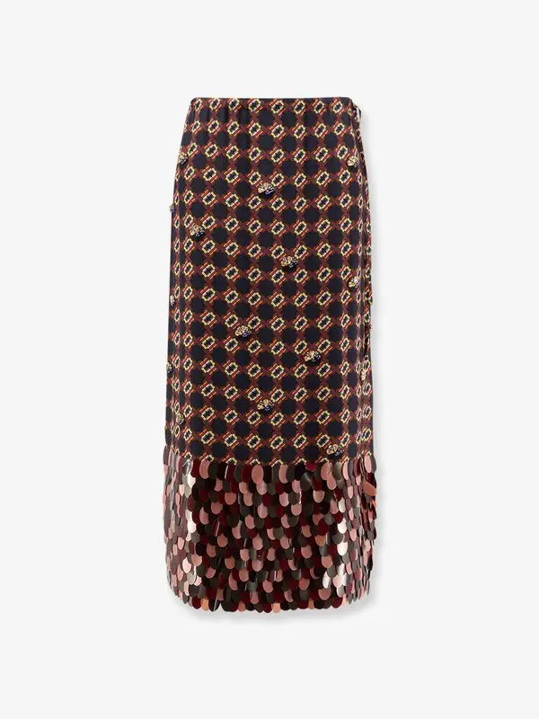 Dries Van Noten Silk Maxi Skirt With Sequins
