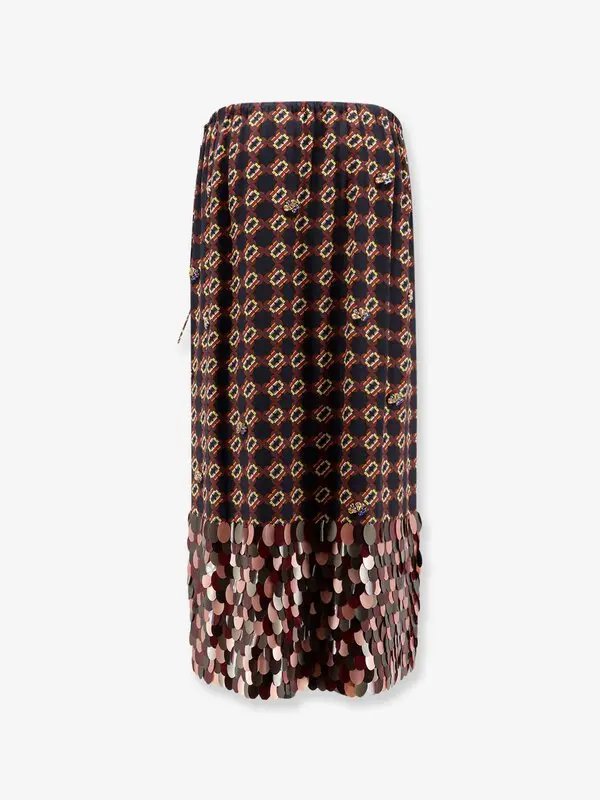 Dries Van Noten Silk Maxi Skirt With Sequins