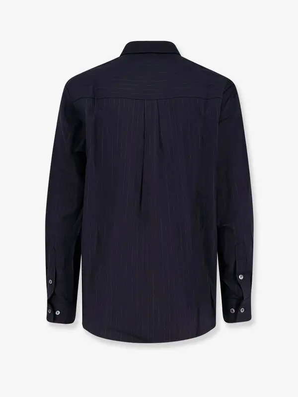 TONYWACK Wool Blend Striped Shirt - Blue