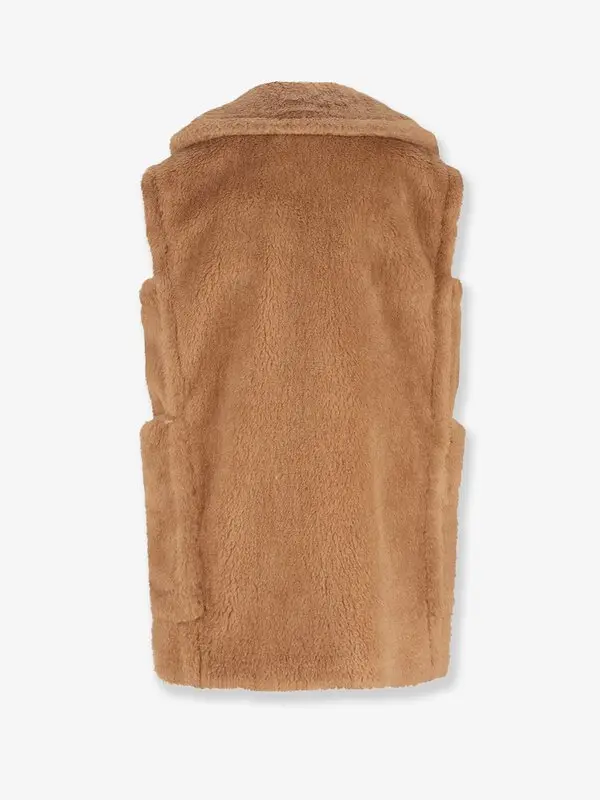 Max Mara Camel And Silk Sleeveless Coat