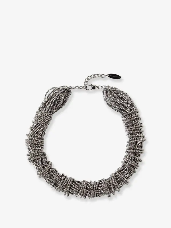Brunello Cucinelli Glass And Sterling Choker - Silver