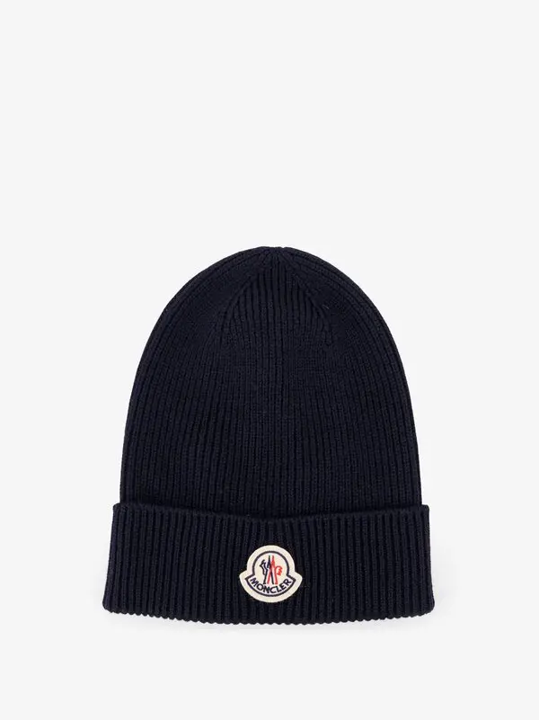 Moncler Virgin Wool Beanie - Blue