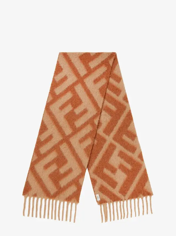 Fendi Alpaca And Wool Ff Scarf - Brown