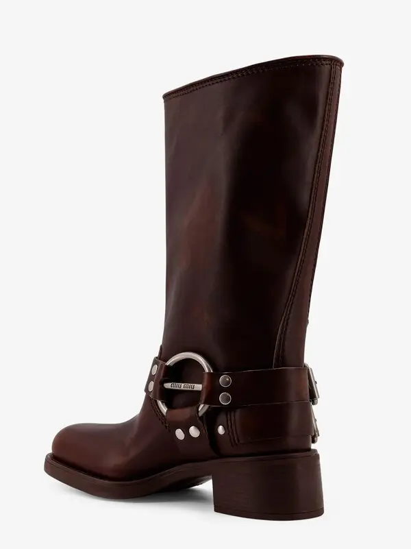 Miu Miu Leather Boots - Brown