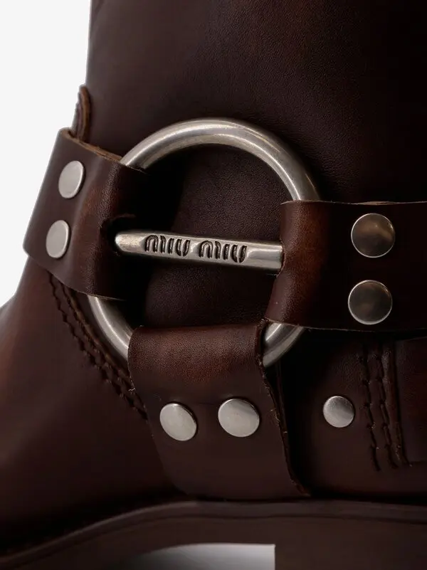 Miu Miu Leather Boots - Brown