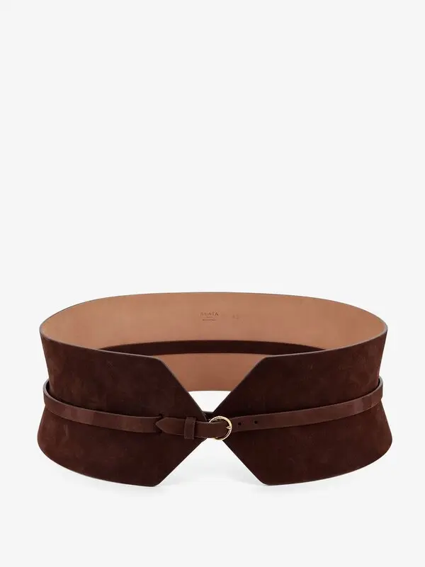Alaïa Bustier Suede Waist Belt - Brown