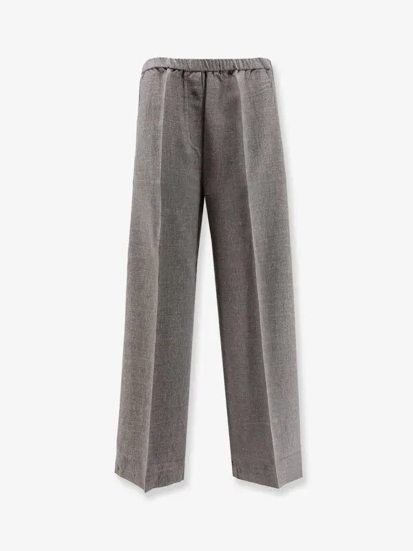 TOTEME Wide Leg Viscose Trousers - Grey