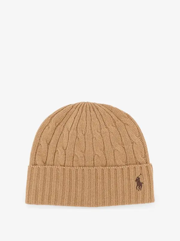 Ralph Lauren Wool-blend Cable Knit Beanie - Beige