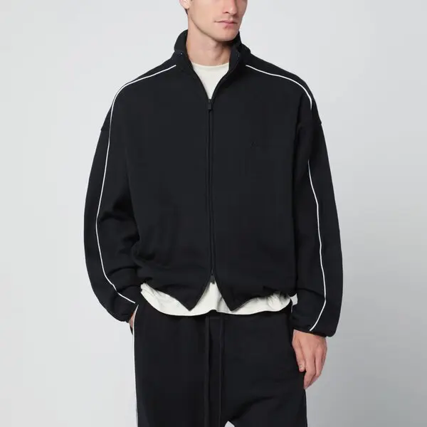 Fear Of God Zip Sweatshirt With Embroidered Logo - Black
