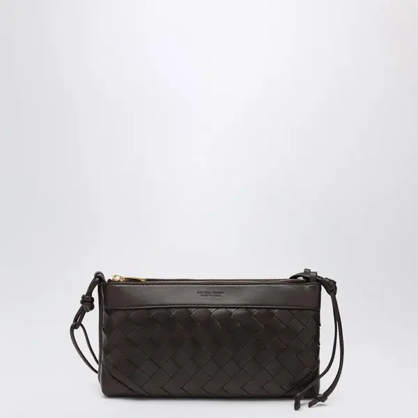 Bottega Veneta Double Patch Leather And Intrecciato Bag - Brown