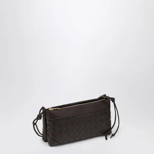 Bottega Veneta Double Patch Leather And Intrecciato Bag - Brown