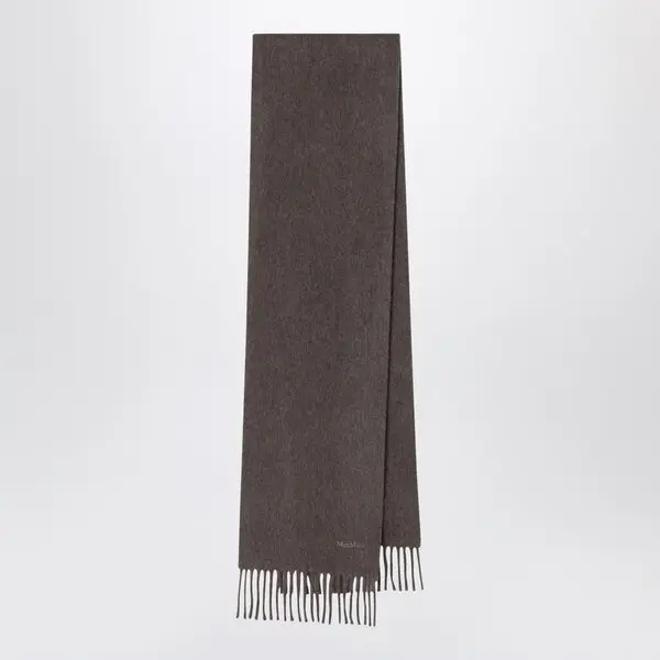 Max Mara Wool Scarf In Dove Grey - White