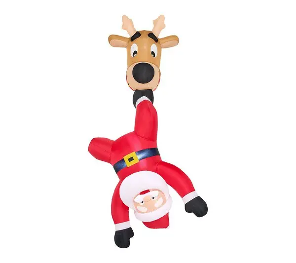 JOYFY 6ft Christmas Inflatable Falling Santa Wi Th Reindeer - One-color