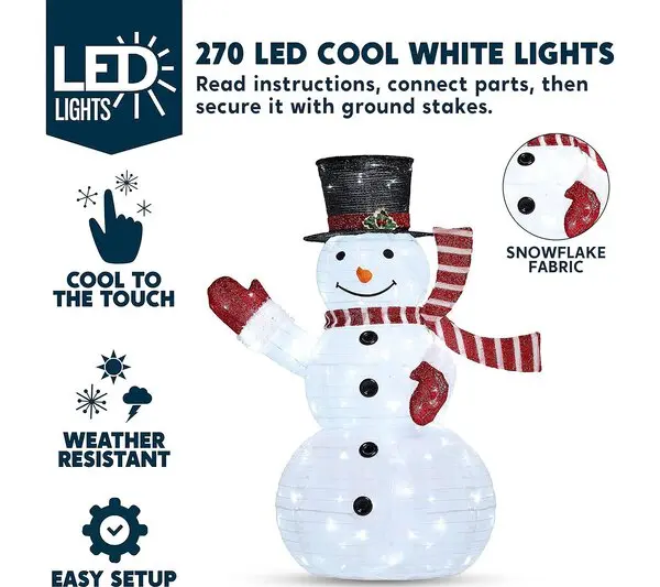JOYFY 3pc 3d Christmas Snowman Yard Light Decor Ation