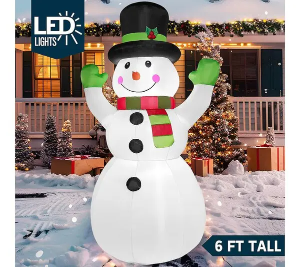 JOYFY 6ft Tall Christmas Inflatable Snowman