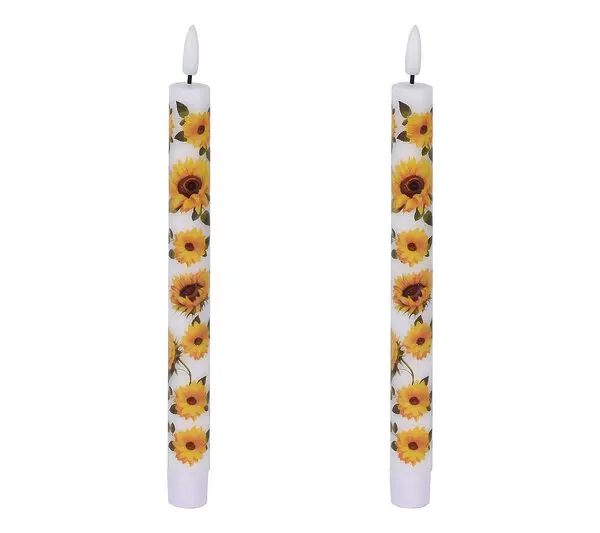 TEMP-TATIONS As Is Set Of 2 Flameless Led Taper Candles - One-color