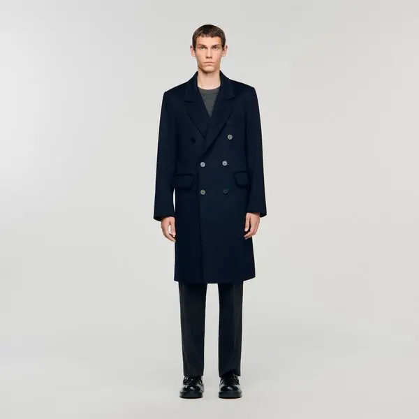 Sandro Wool And Cashmere Double-breasted Coat